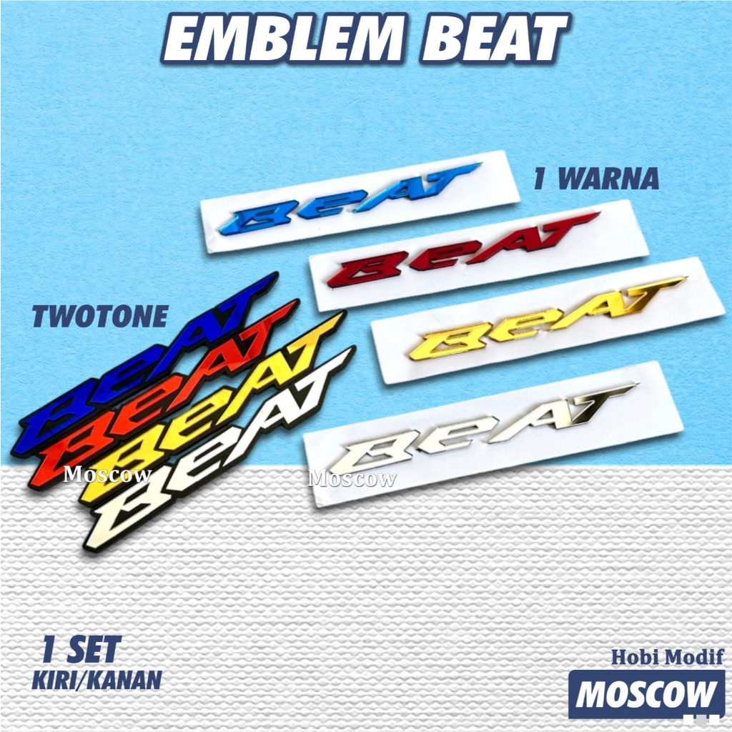 3D ACRYLIC BEAT EMBLEM SET PAIR (2 pcs) RIGHT LEFT GLASS STICKER LOGO ...