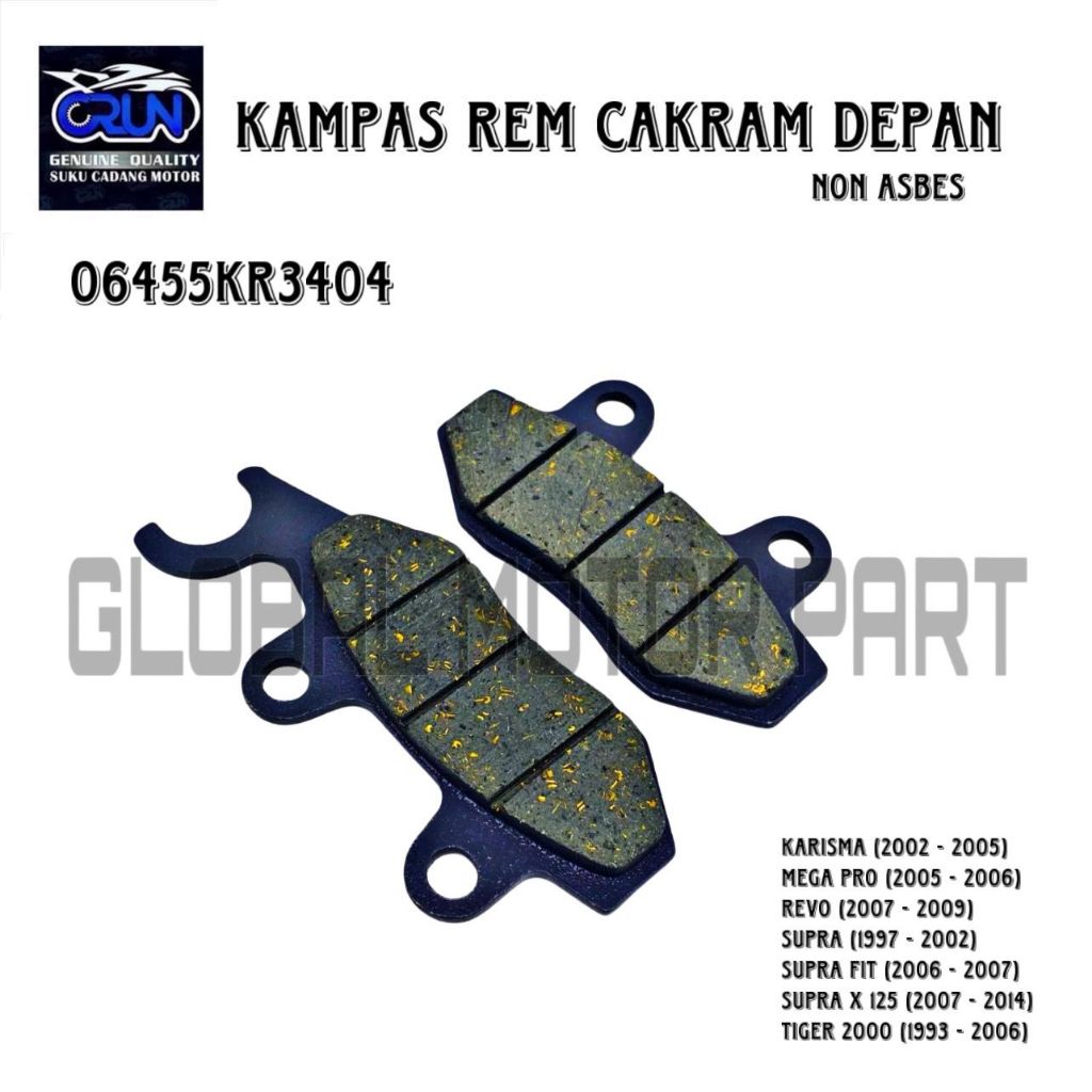 06455KR3404 Front Disc Brake Pad Dispad Honda Supra X Karisma Revo ...