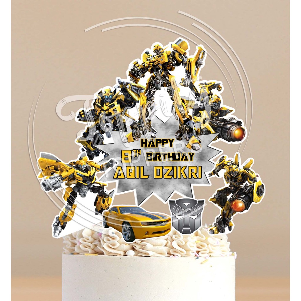 Transformer Bumblebee birthday cake Topper | Shopee Philippines