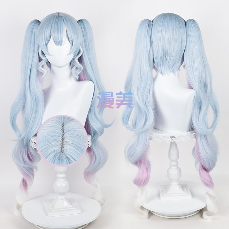 M- 90cm VOCALOID Snow Miku Wig Hatsune Miku Cosplay Adults/Kids Can Use ...
