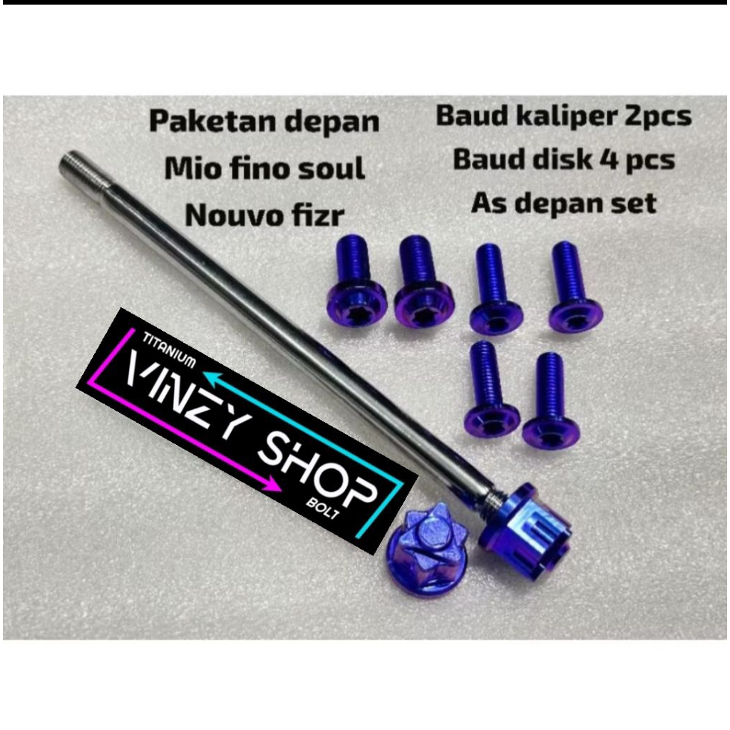 Gr5 titanium bolt package 1set front Mio sporty / smile Fino Nuvo soul ...