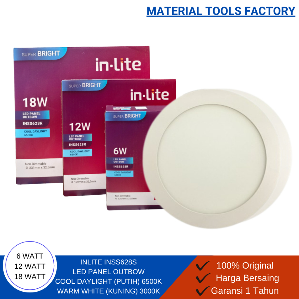 InLite INSS628R Downlight Panel Outbow OB Round Ceiling 6 watt 12 watt ...