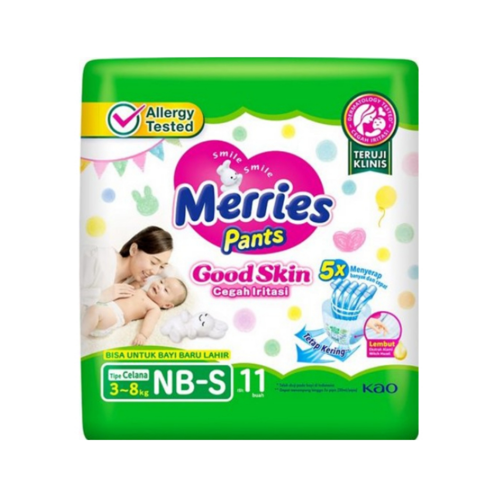 MERRIES Diaper Pants Good Skin NBS11 Disposable Diaper Pants | Shopee ...