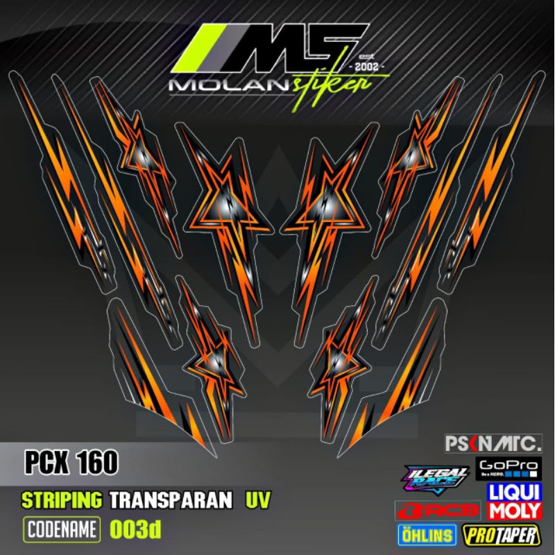 LOKAL Decal Sticker Striping Variations Transparent Uv Pcx 160 Pcx Star ...