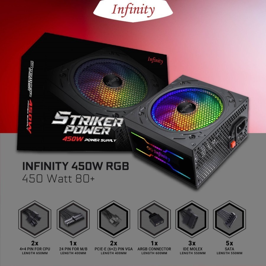 Psu POWER SUPPLY INFINITY 450W 80+ BRONZE | 450 WATT 80+ BRONZE ...
