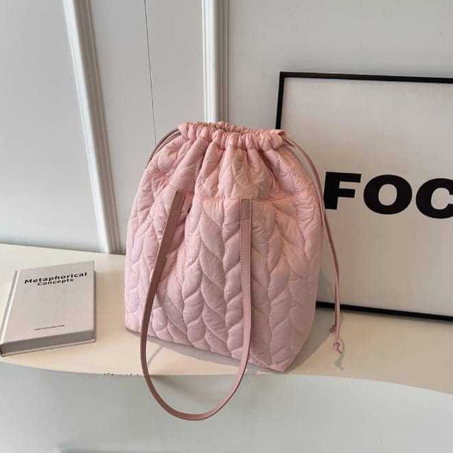 Lolly Puffy Tote Bag Drawstring Big Size Shoulder Bag Parachute ...