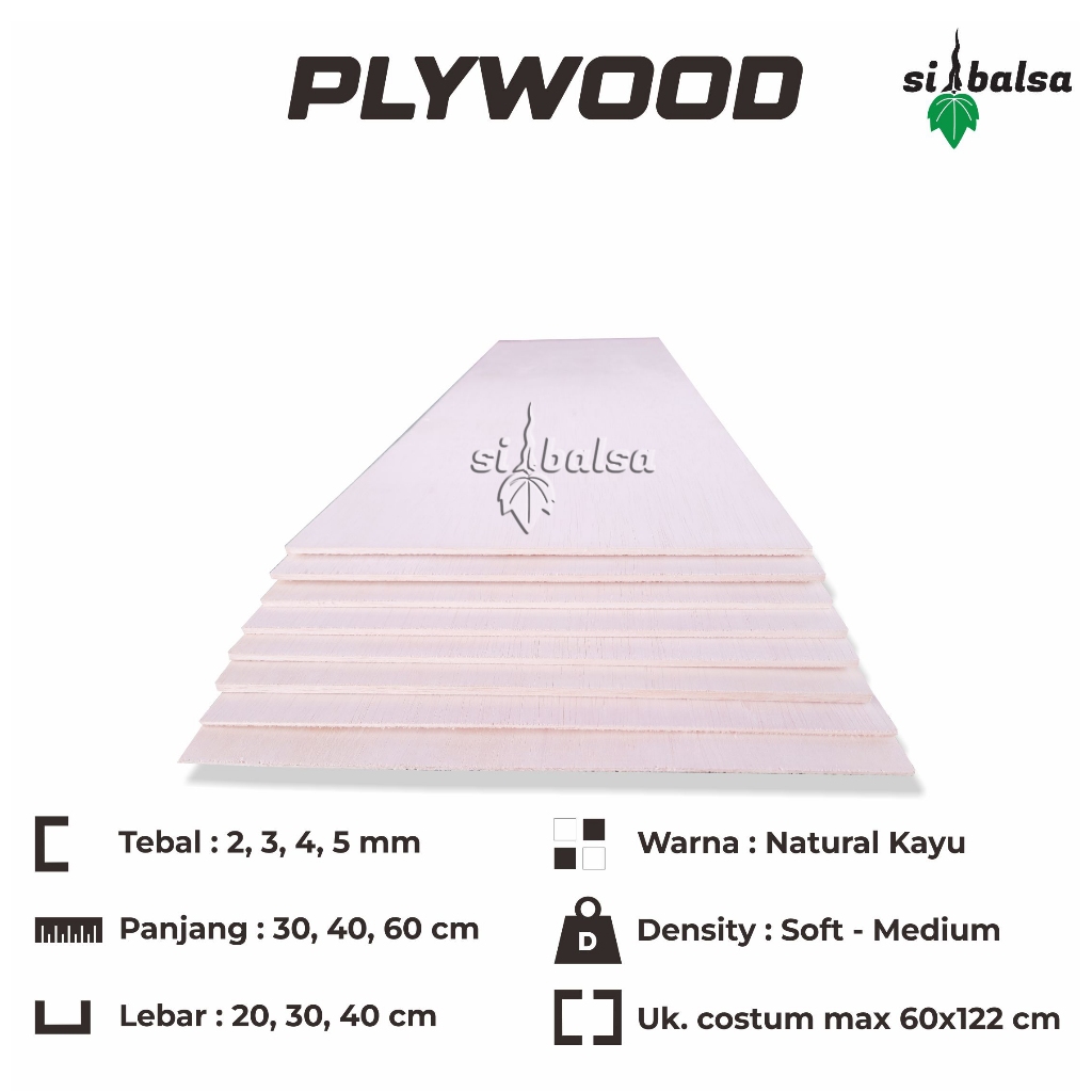 Sibalsa - Plywood Balsa / Thickness 3,4,5mm / Length 300,400,600 ...