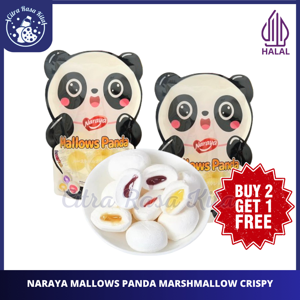 Halal Naraya Mallows Panda Assorted Marshmallow Crispy Jam Filled 68gr ...