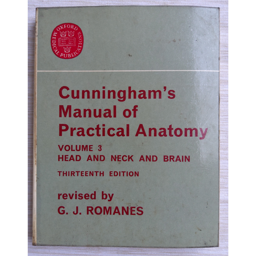 Vintage 1967 - Cunningham's Manual of Practical Anatomy: Volume 3 Head ...
