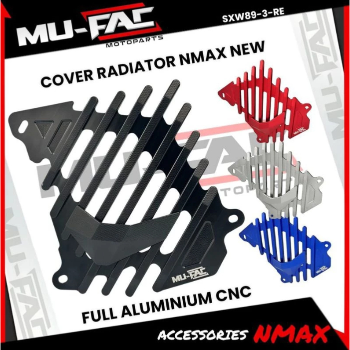 Mu-fac Radiator Cover ALL NMAX AEROX 155 FULL ALUMUNIUM CNC SXW89-3 ...