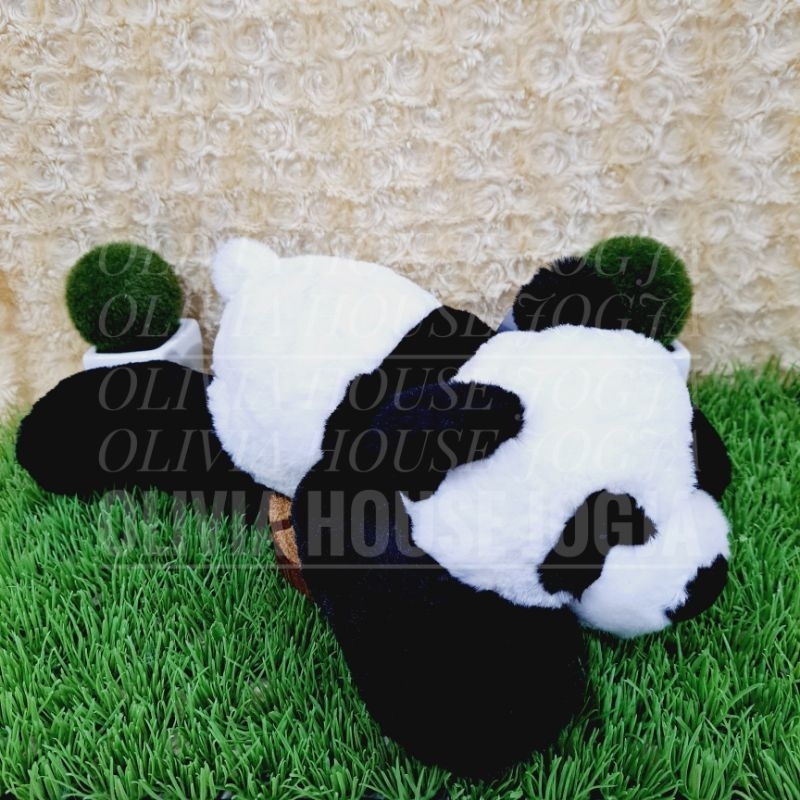 MATA Lying Panda Doll Flexible Black and White Panda Doll Hard Black ...