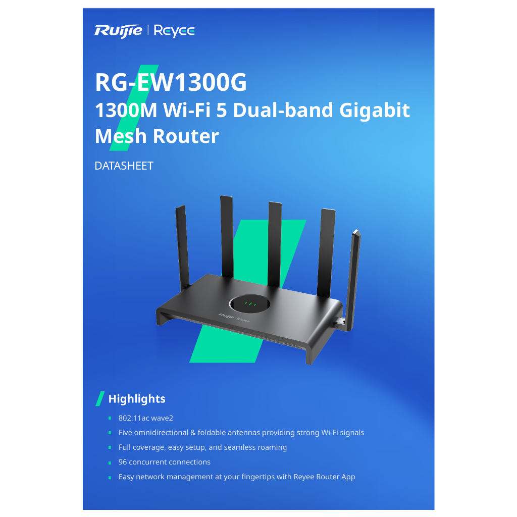 Ruijie RG-EW1300G 1300M Dual band Gigabit Wireless Router | Shopee ...
