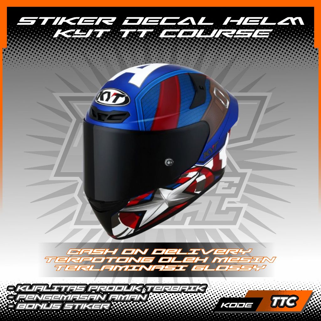 KYT TT-COURSE FULLFACE HELMET STICKERS AND WATER DECAL PART 2 | Shopee ...