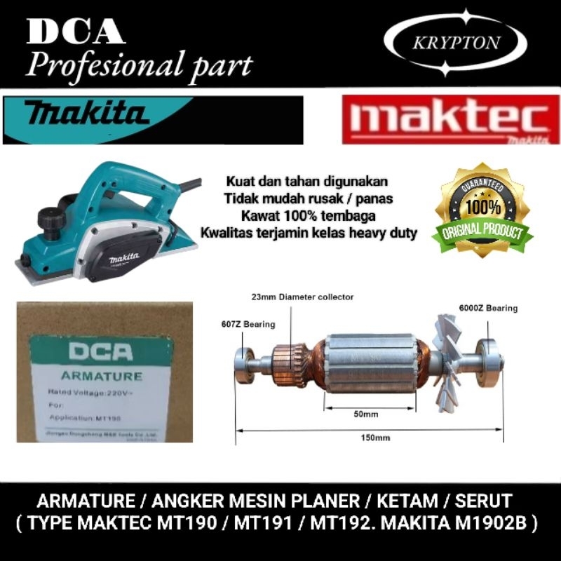 MESIN DCA armature armature planer machine type maktec MT 190 / 191 ...