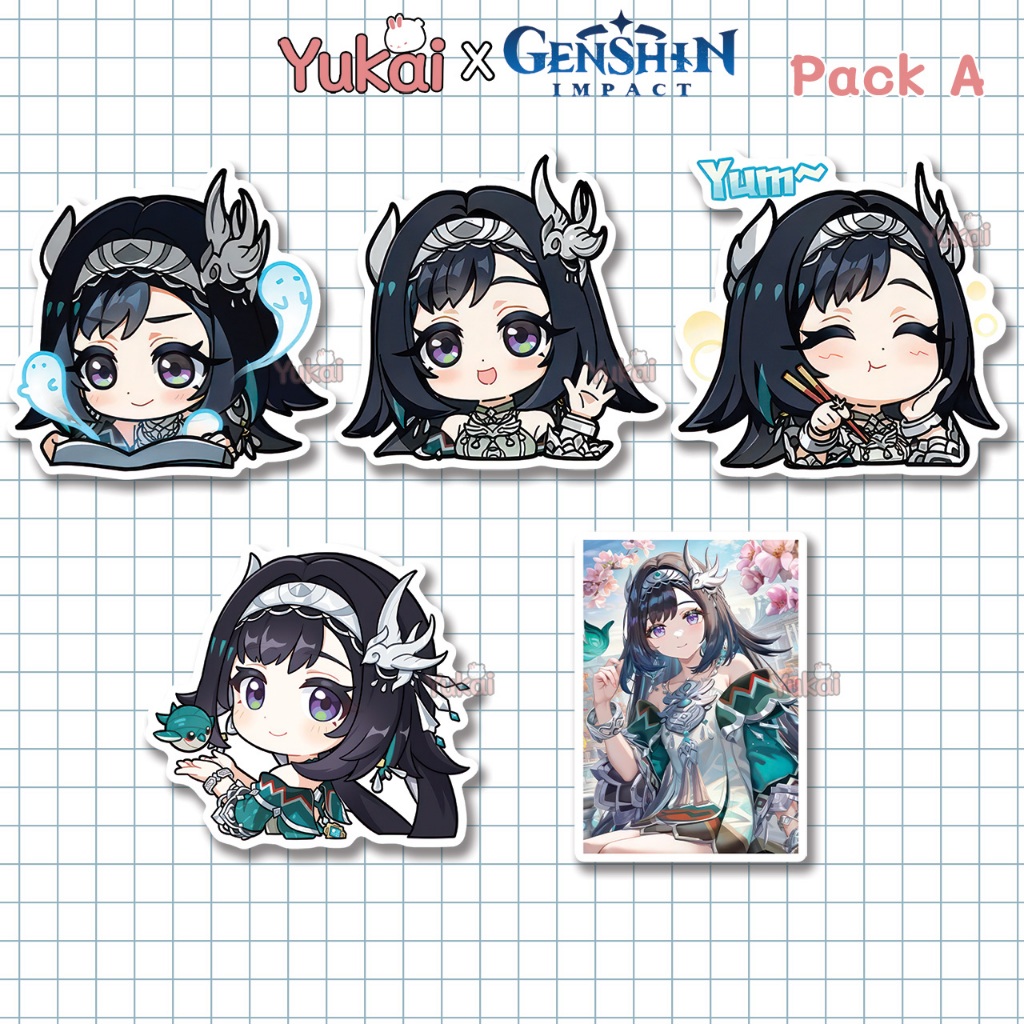 Lan Yan Genshin Impact Premium Sticker - Waterproof Anime Sticker Pack ...