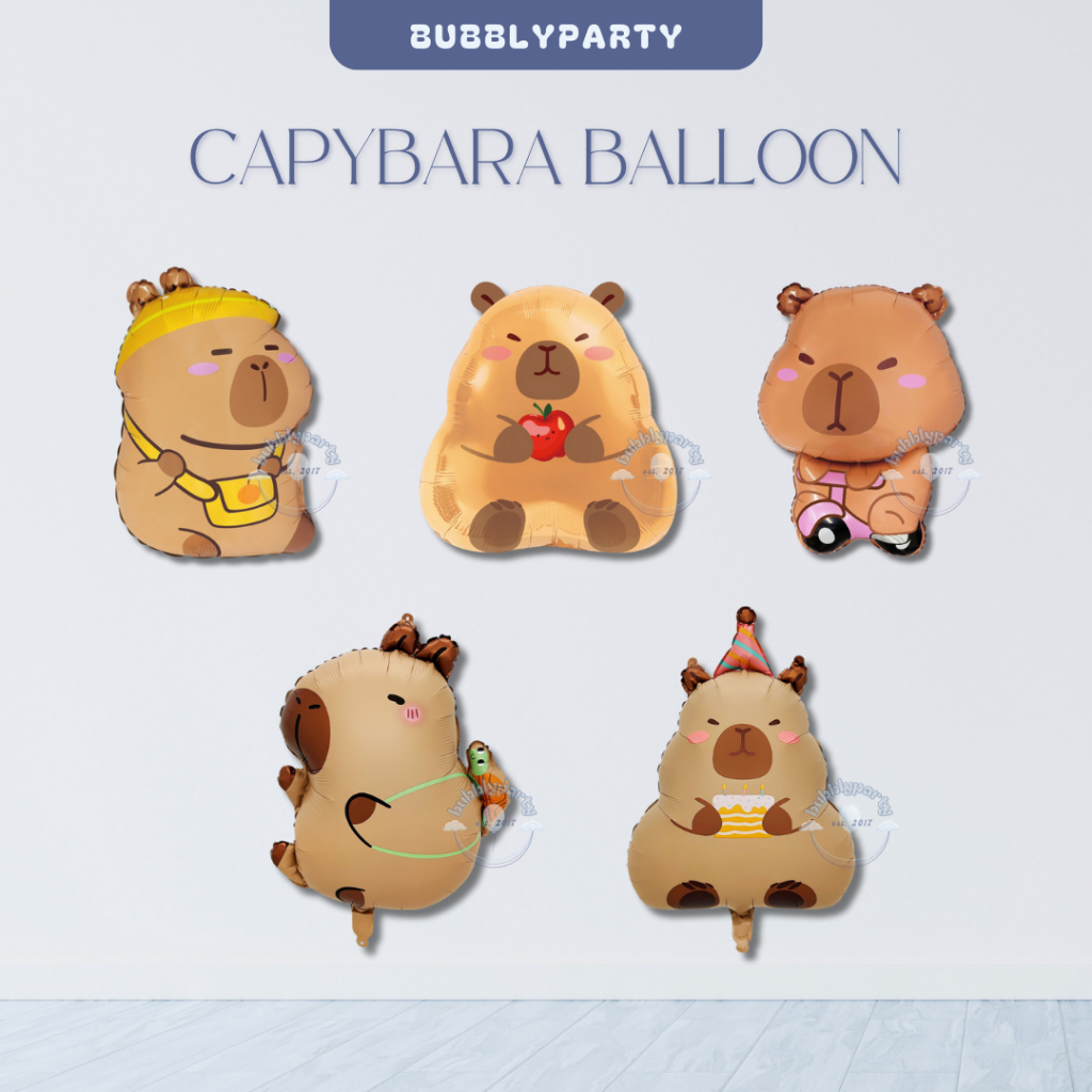 Capybara Foil Balloon Cute Children's Character Jumbo Animal | Shopee ...