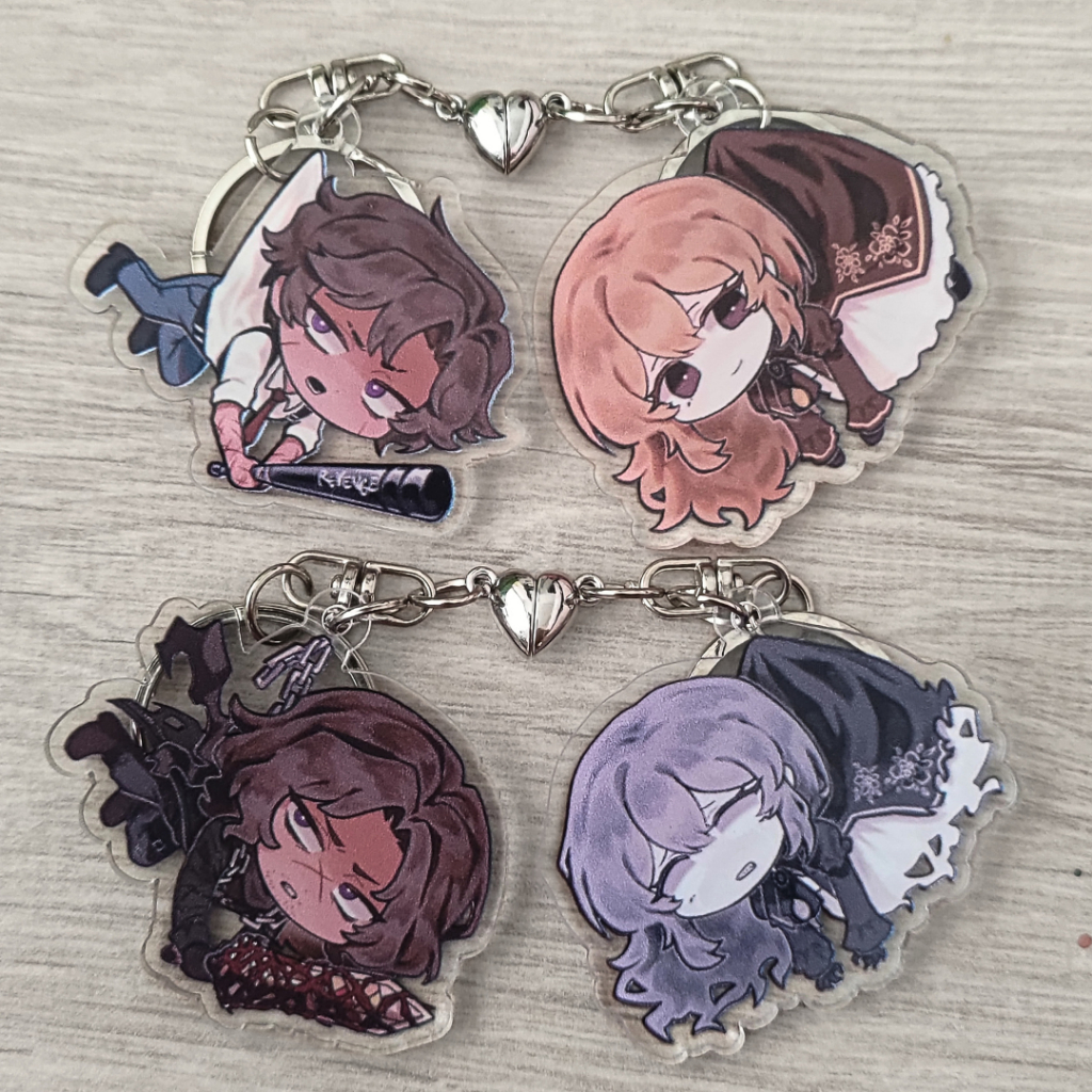 Heathcliff and Catherine Heart Magnet Keychain Limbus Company Fanart By ...