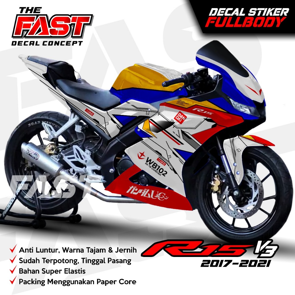R15 V3 Decal Motorcycle Decal Sticker R15 V3 Sticker Yamaha R15 V3 ...