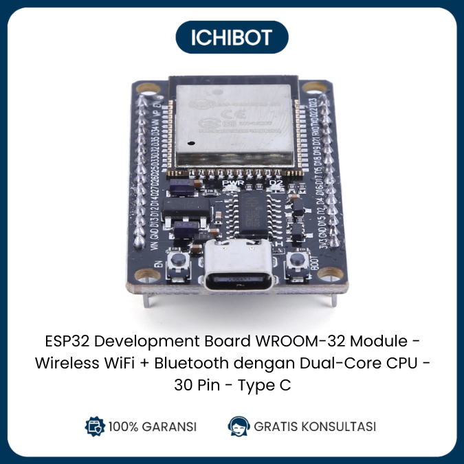 Esp32 Development Board Wroom 32 Module Wireless Wifi Bluetooth With Dual Core Cpu 30 Pin