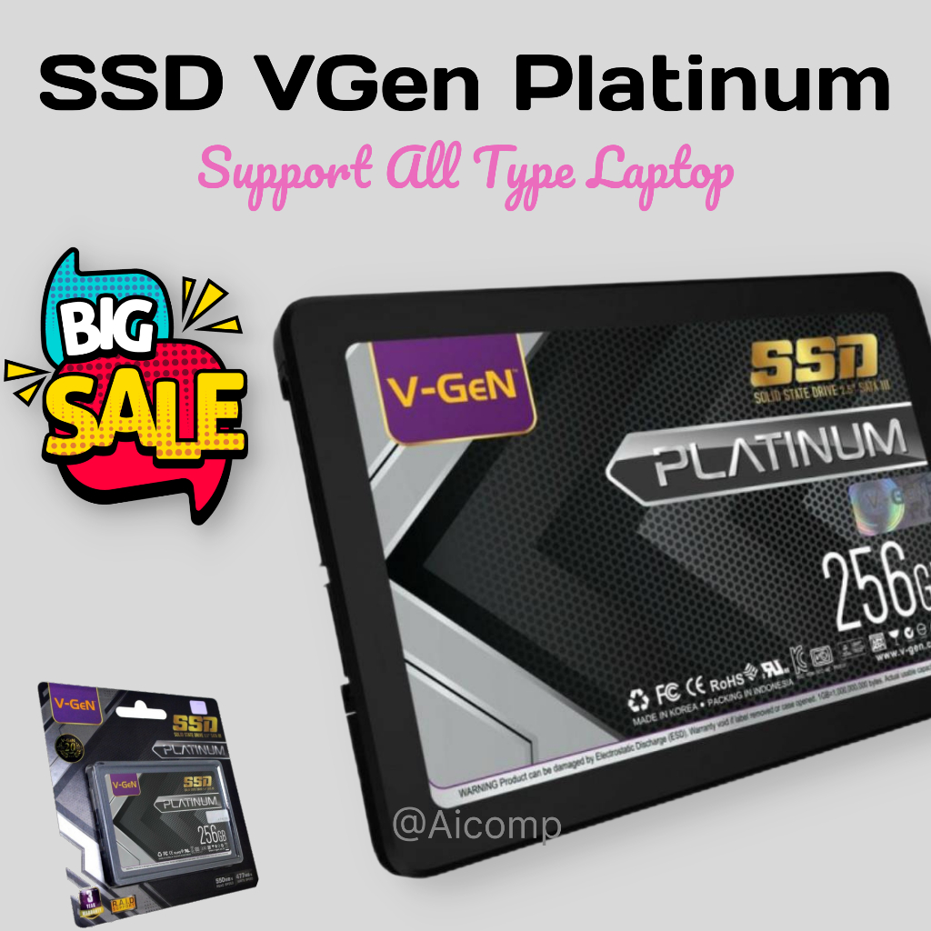 SSD V-Gen 128GB 256GB 512GB 1TB + Wind 11 Sata 3 Vgen Platinum Official ...