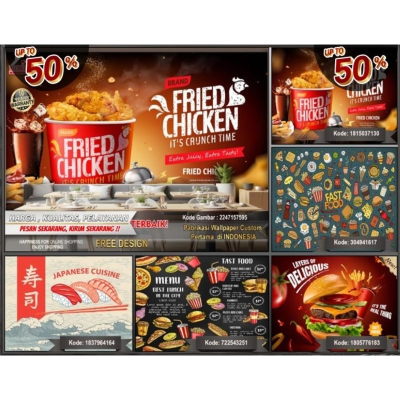 Custom 3D Resto Wall Wallpaper | Resto Burger | Cafe Cafe | Cafe ...