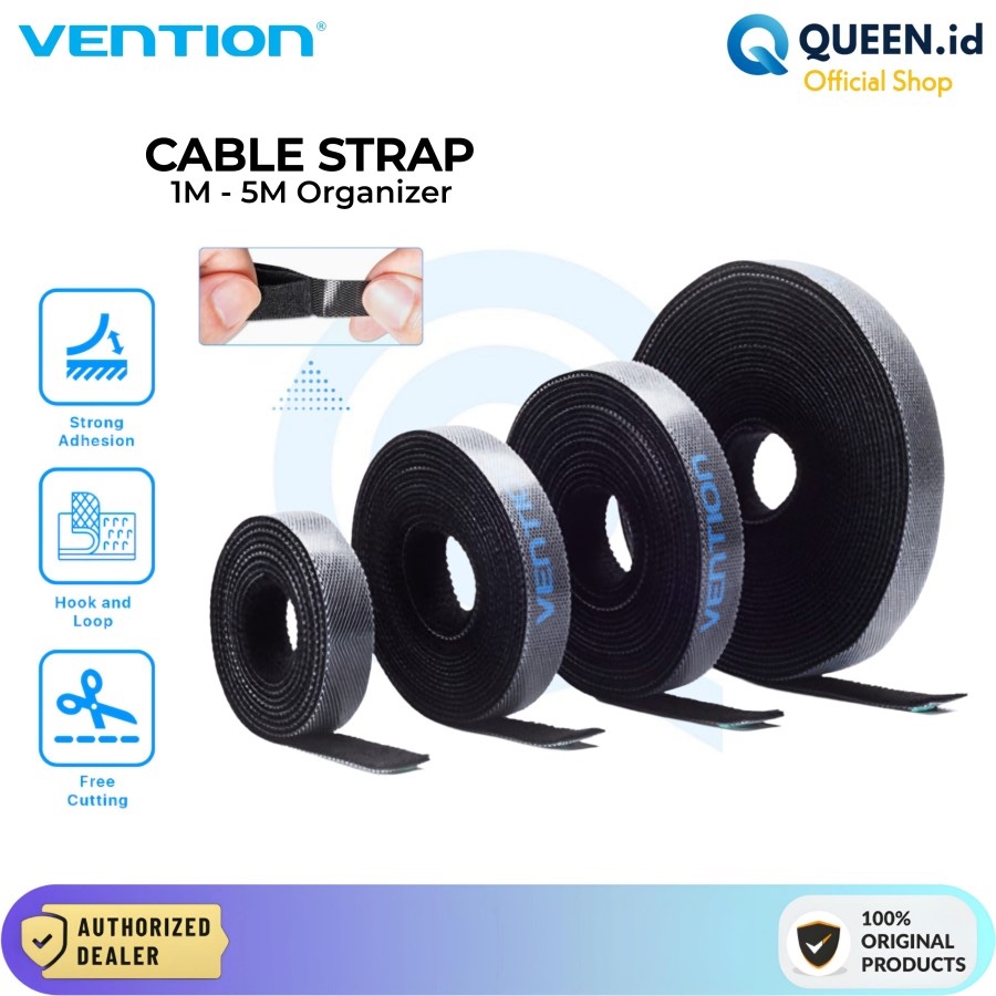 XVention Cable Adhesive Strap Tie Cable Nylon Winder 1M - 5M Organizer ...