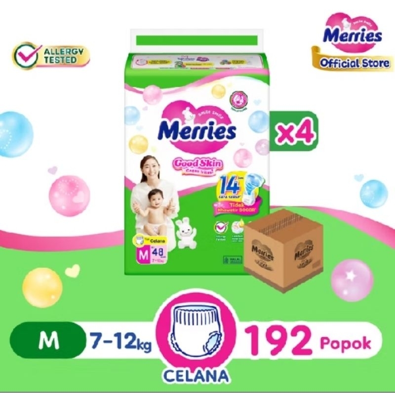 1 Box Merries Mega Jumbo Uk. M48 / L42 / XL38 / XXL28 (Contains 4 Packs ...