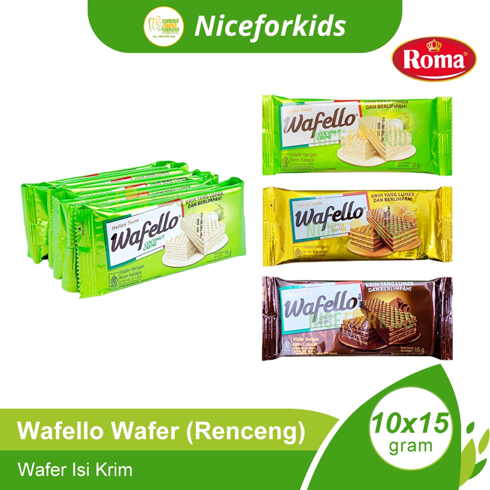 Wafello Wafer Renceng Contents 10x15 g / Crispy Wafer Snacks | Shopee ...