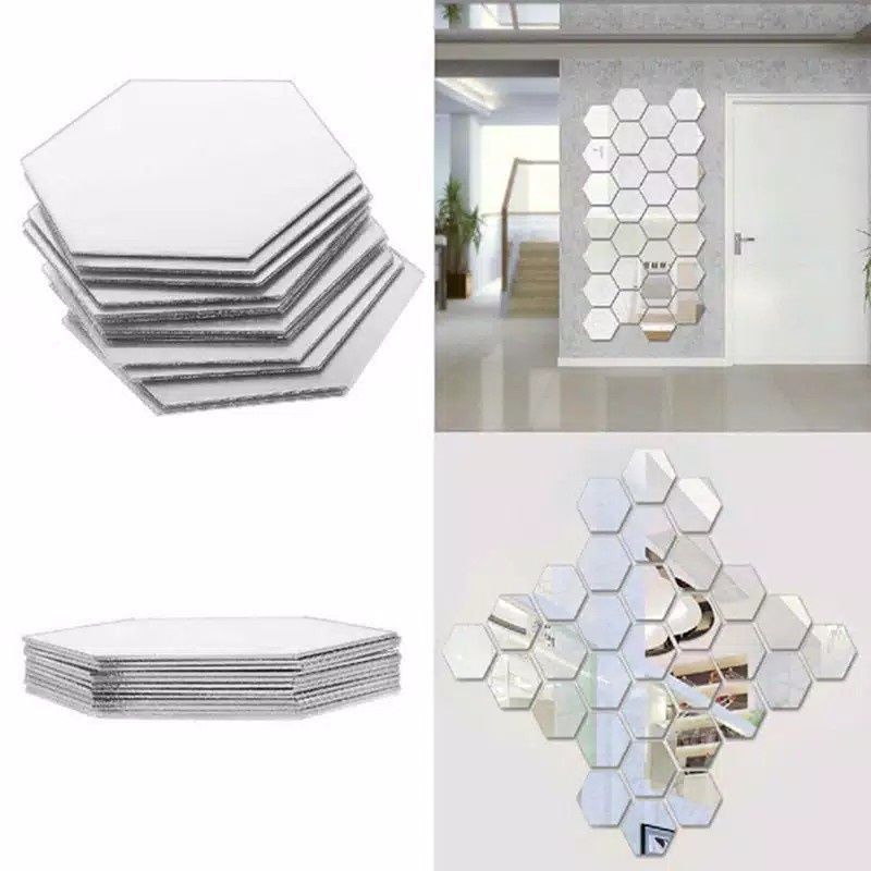 Hexagonal Wall Mounted Mirror Stickers 2 sizes | Shopee Philippines