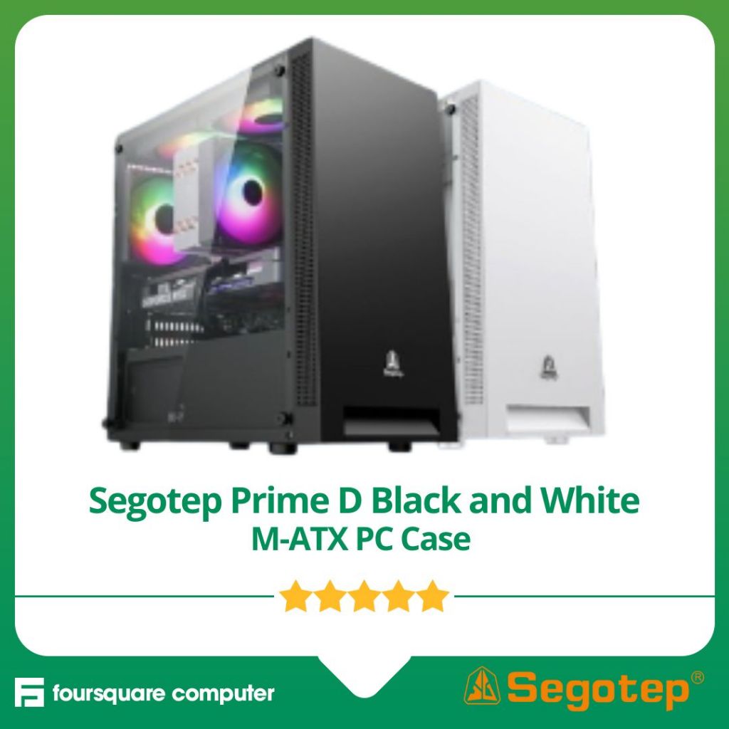 Segotep Prime D Black and White M-ATX PC Case Casing | Shopee Philippines