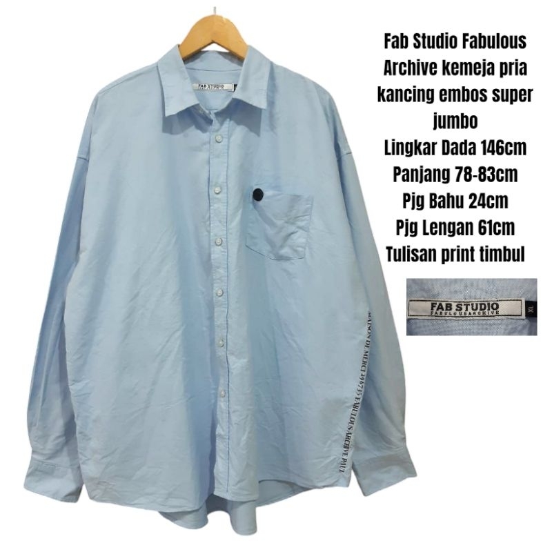 KEMEJA Fab Studio Fabulous Archive men's shirt with super jumbo ...