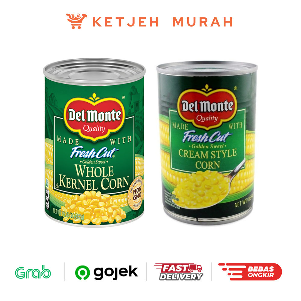 Delmonte Canned Corn Whole Kernel Corn / Cream Style Corn | Shopee ...