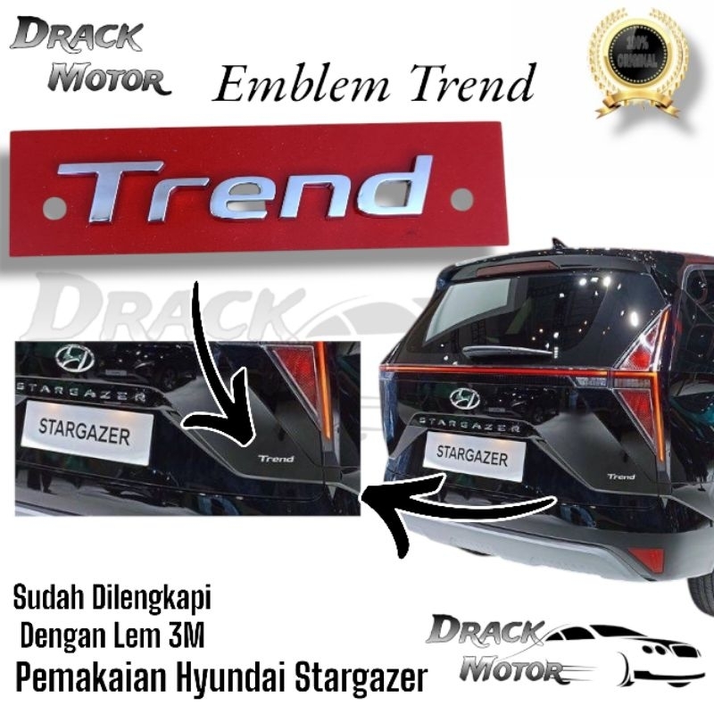 Original Chrome Trend Writing Emblem for Hyundai Stargazer Trend Rear ...