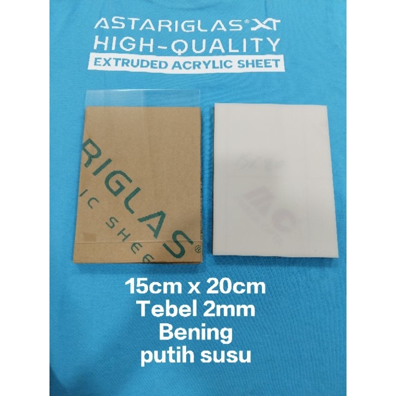 Clear/milk white acrylic sheet 2mm thick, measuring 15cm x 20cm ...