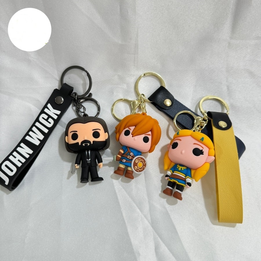 GANTUNGAN Cool Zelda Keychains John Wick character key chains ...