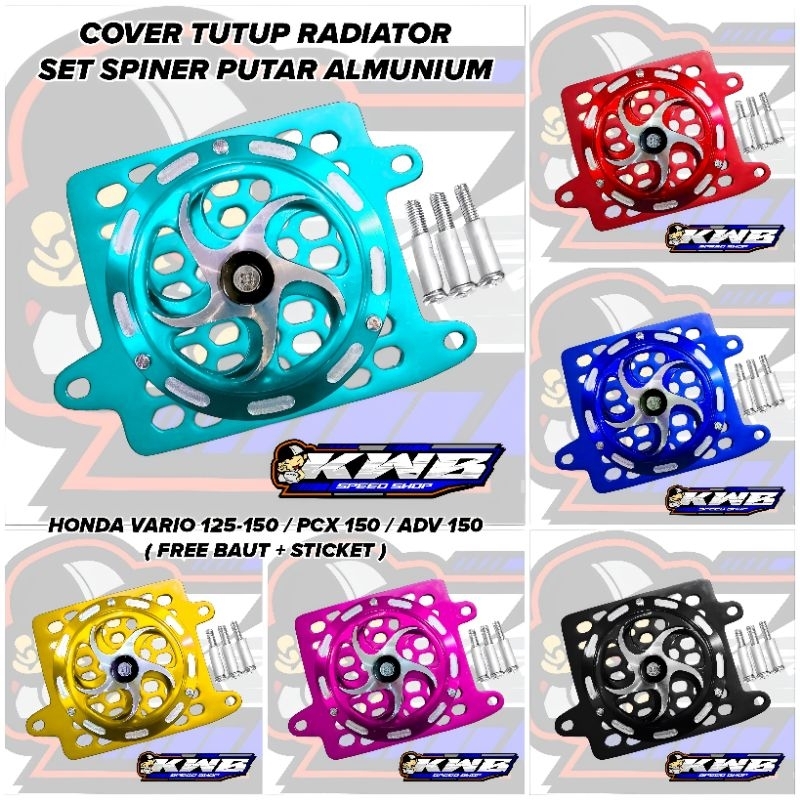 Hrc radiator Cover set, 5 sided fan spinner, honda vario 125 150 / pcx ...