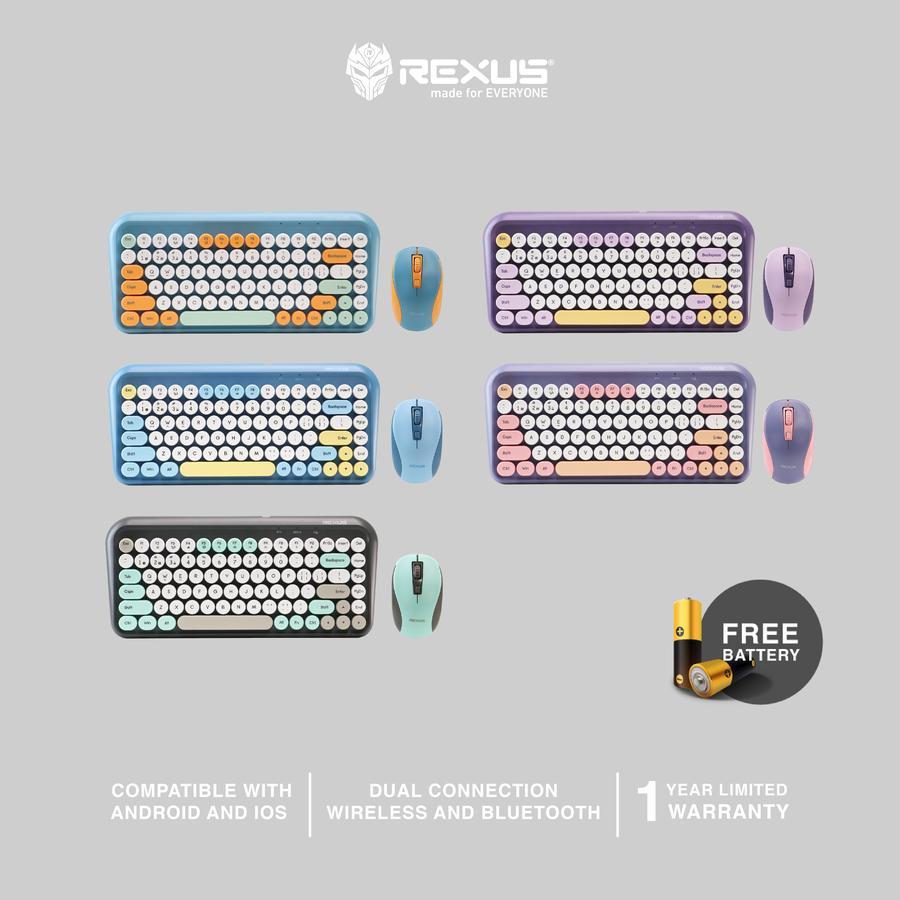 Rexus KM11 / KM-11 Retro Combo Bundle Wireless Keyboard & Mouse ...