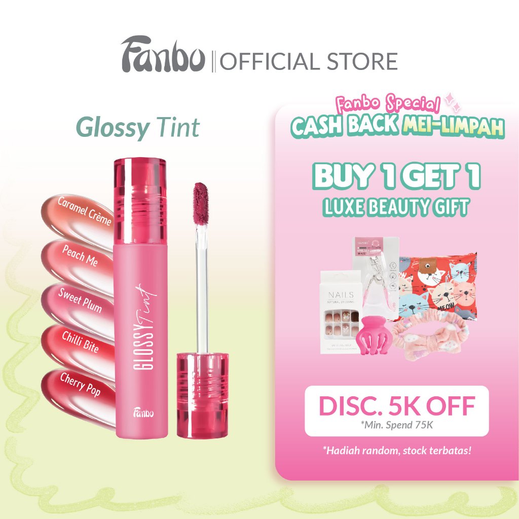 Fanbo Glossy Tint 3,5 gr | Lips become more radiant and plumpy, Korean make up look, last 5 ...