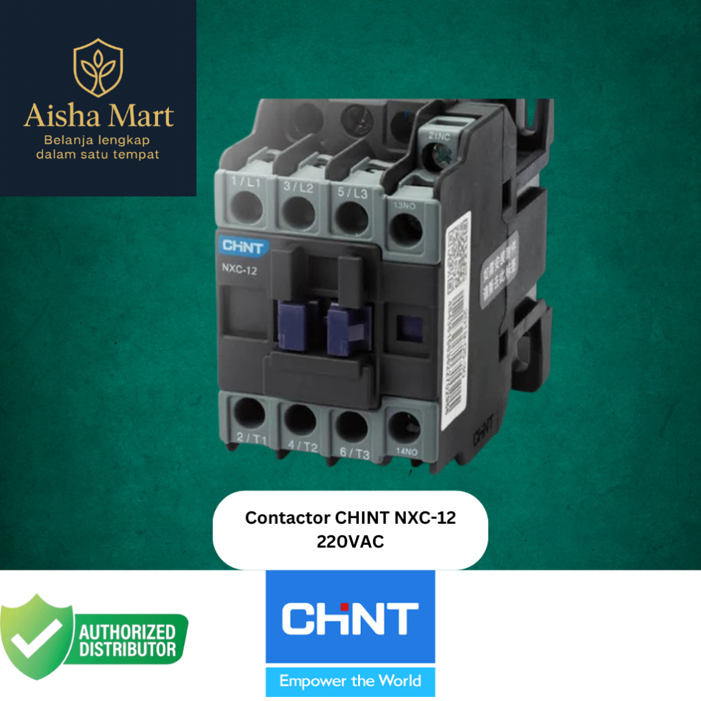 Contactor CHINT NXC-12 220V AC | Magnetic Contactor 12A Coil 220VAC | 12A 3 Pole Electrical ...