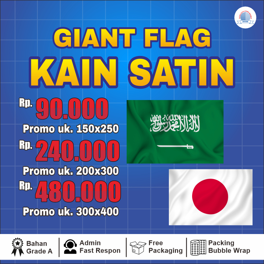 PRINTING CUSTOM JUMBO FLAGS MATERIAL SATIN FABRIC (FREE DESIGN ...