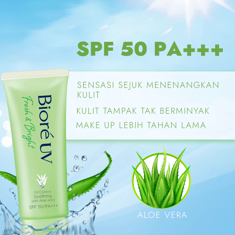 QEILA - BIORE UV Sunscreen Fresh & Bright Shooting Aloe Vera SPF 50 PA ...