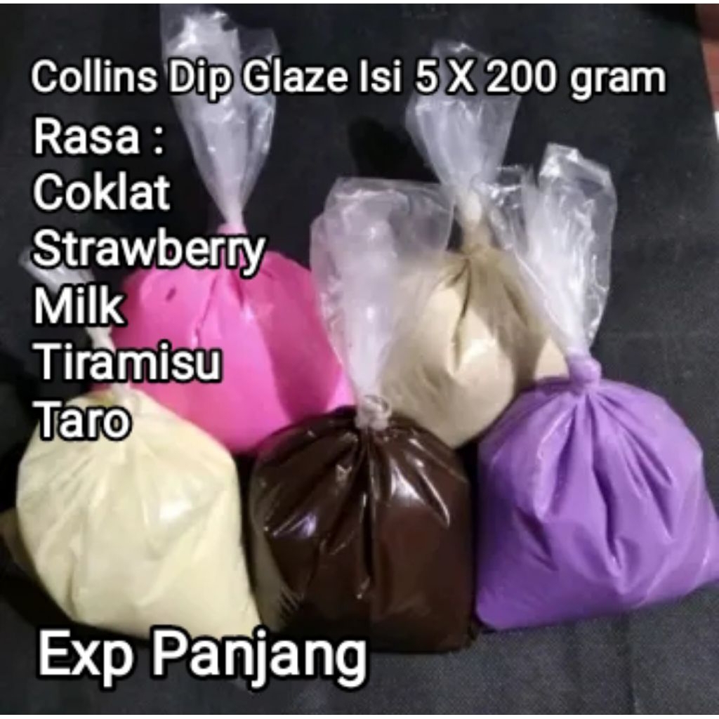 Collins Dip Glaze package contains 5 x 200 grams chocolate strawberry ...