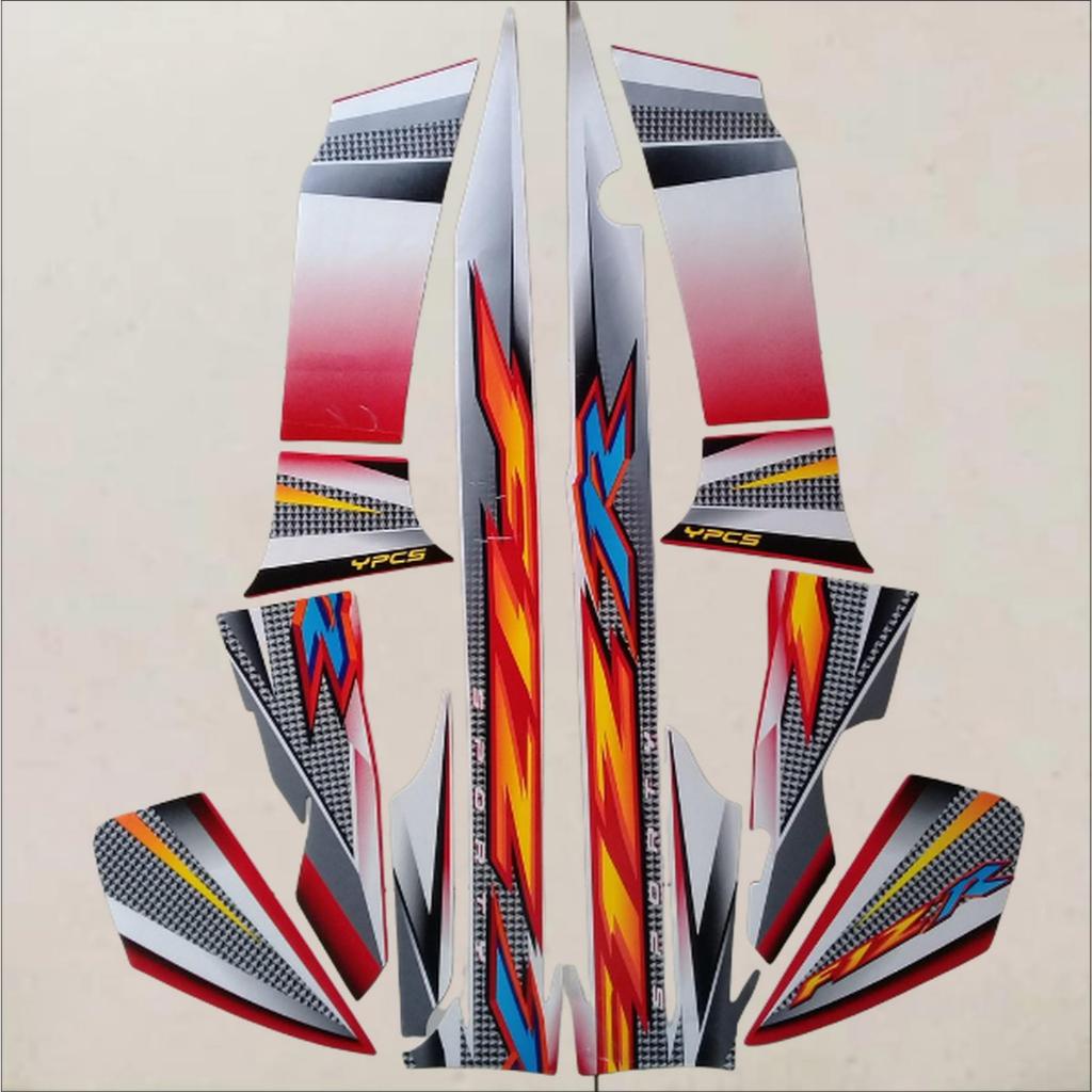 MERAH Striping / body trim sticker for Yamaha fizr / fiz r / f1zr 2004 ...