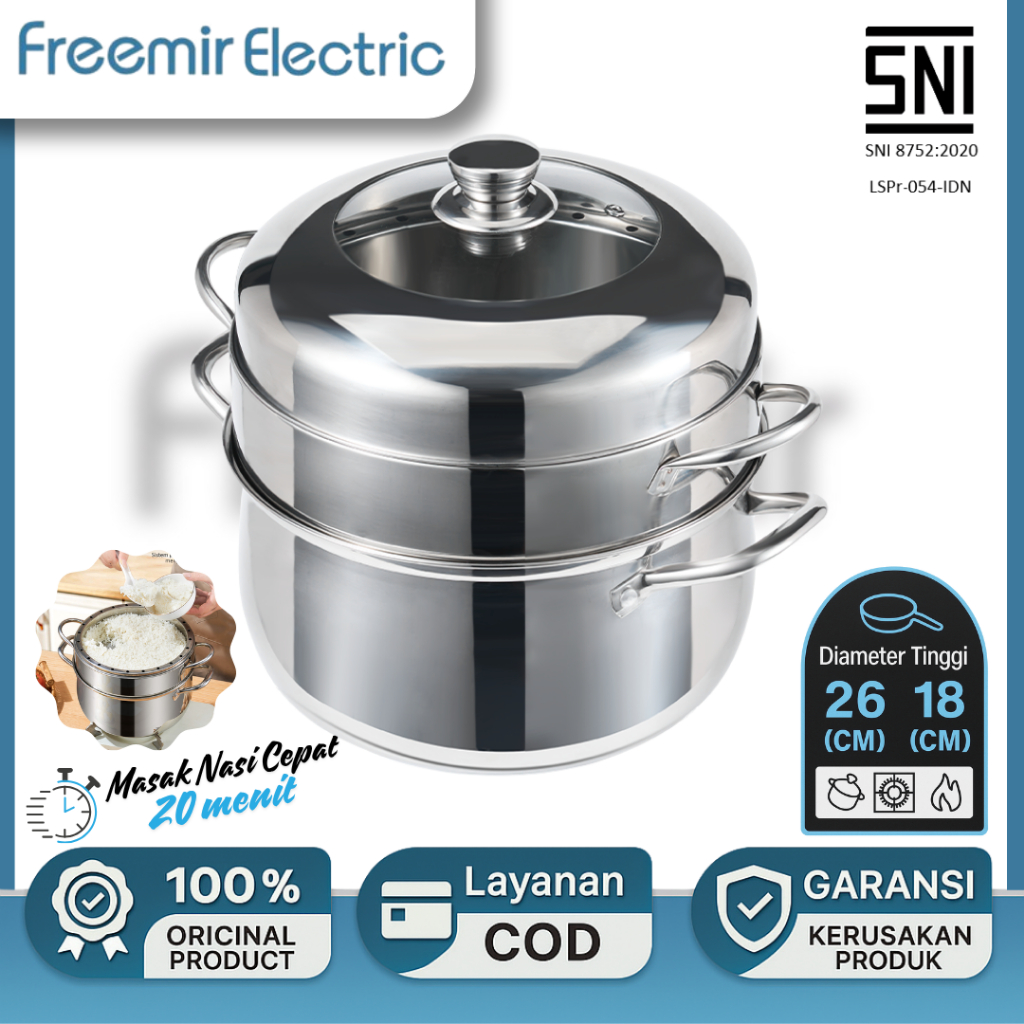 New 2025 freemir SUS 201 Stainless Steel Rice Steamer Stacking Pan 25cm ...