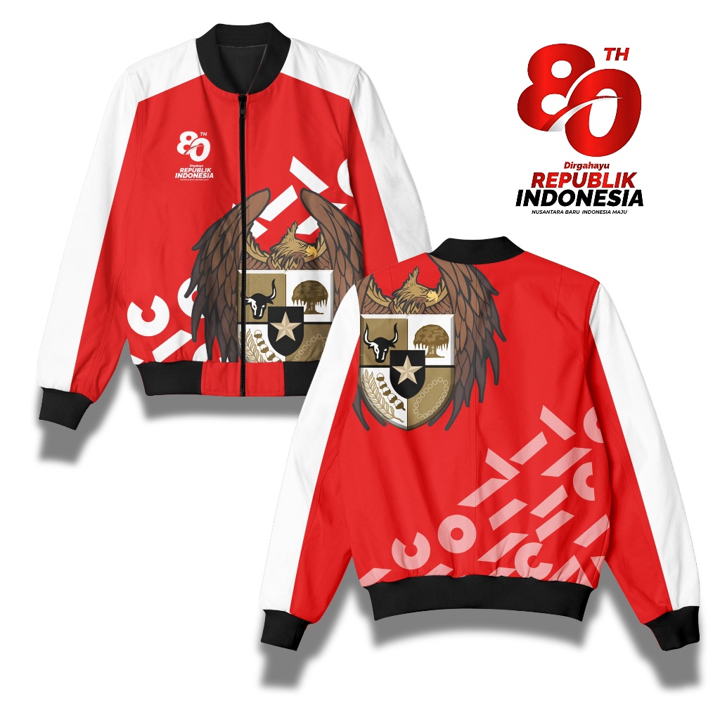 INDONESIA BOMBER JACKET MERDEKA RI 80th Anniversary GARUDA | Shopee ...