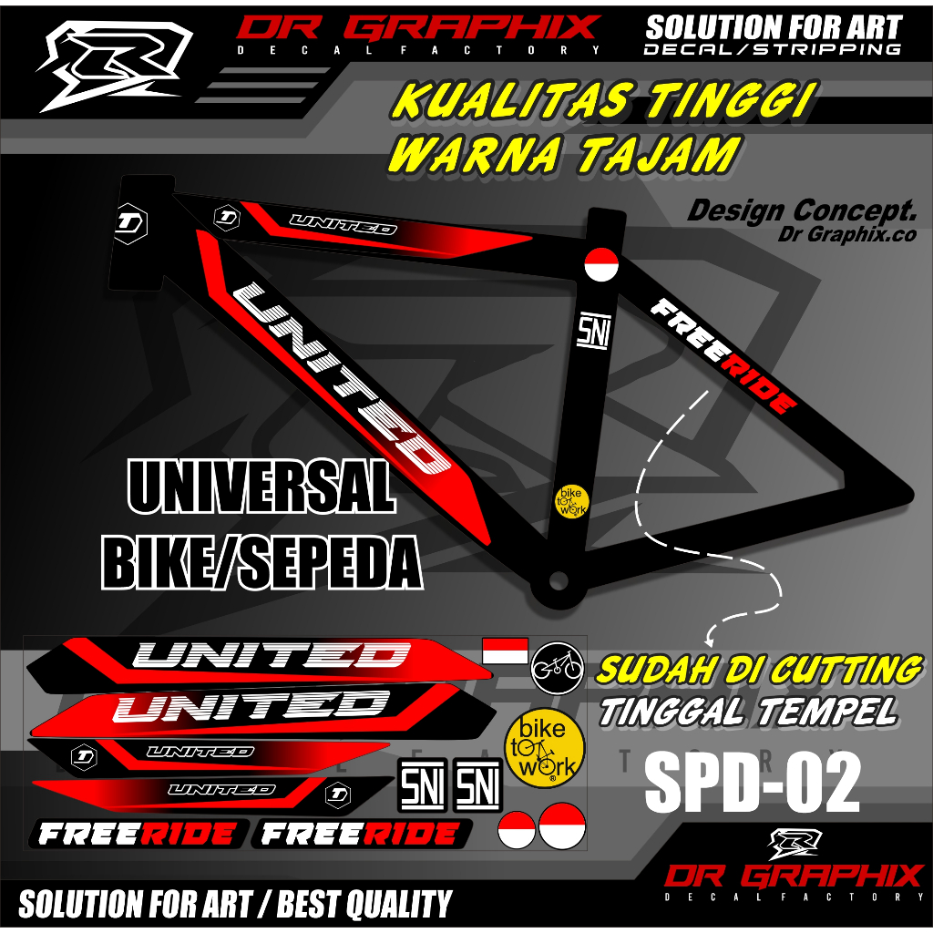 SPD-02 Bicycle Sticker Already Cut Universal Bmx Bike Sticker Already ...