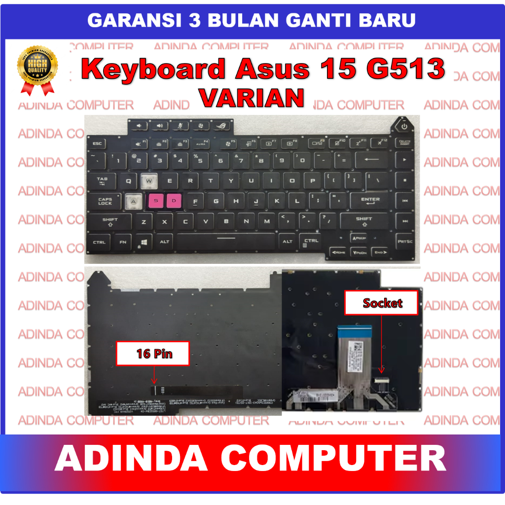 Asus ROG Strix G15 G513 G513QC G513QE G513QM Backlight Keyboard ...