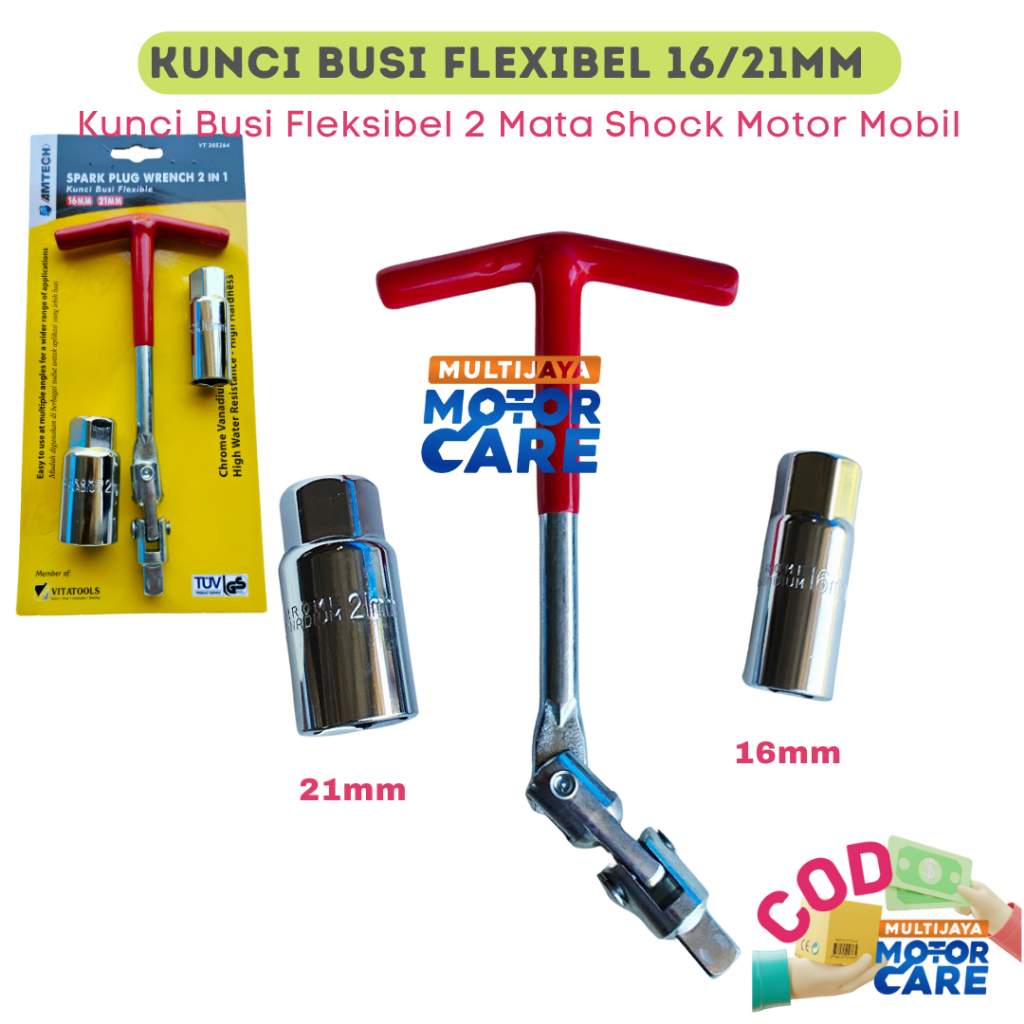 Spark Plug Wrench Flexible Spark Plug Wrench Set 16mm & 21mm Complete ...