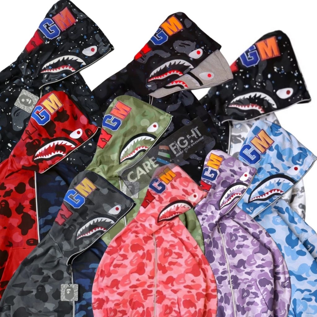 Bape Shark WGM Full Zipper Hoodie Jacket | Shopee Philippines