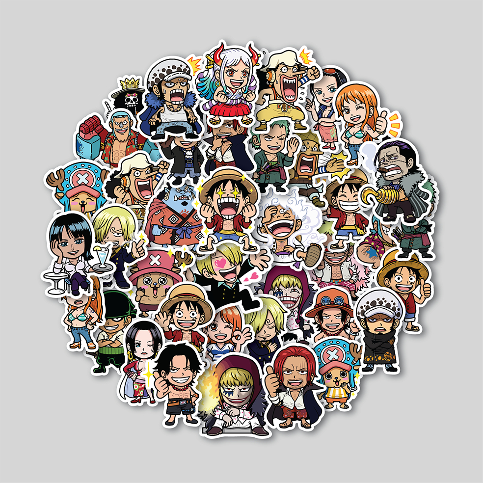 STICKER PACK ONE PIECE CHIBI | TUMBLER STICKER | HELMET SUITcase LAPTOP ...